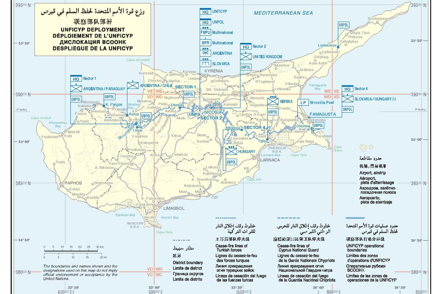 Map - UNFICYP Deployment | UNFICYP